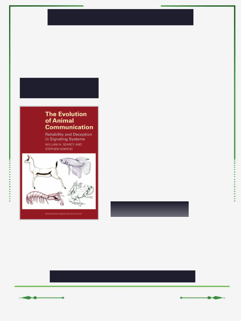 The Evolution of Animal Communication: Reliability and Deception in ...
