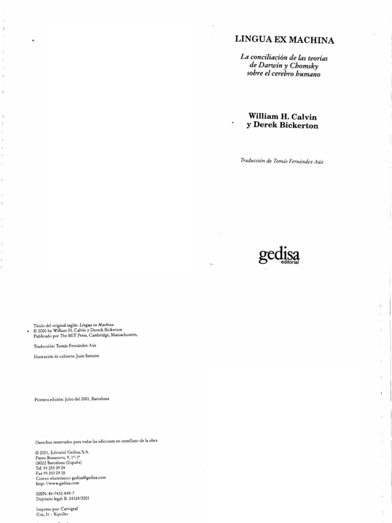 Calvin & Bickerton_Lingua Ex-Machina (Caps 9-10) | PDF | Humano | Evolución