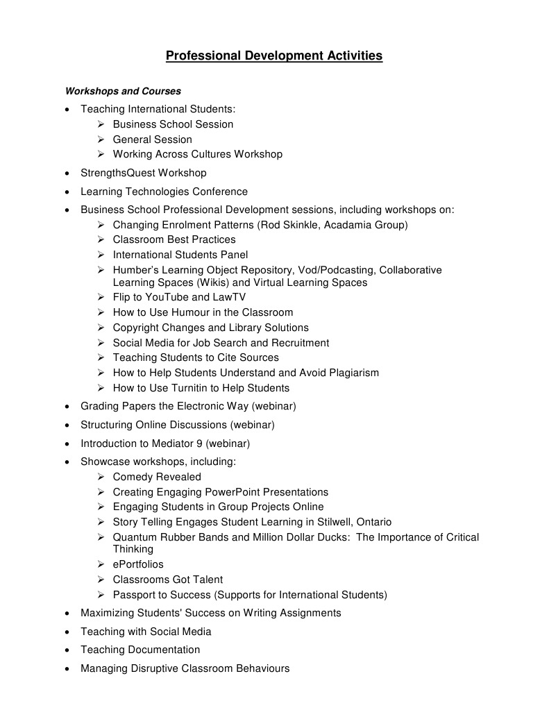Professional Development Activities | PDF | Educational Technology ...