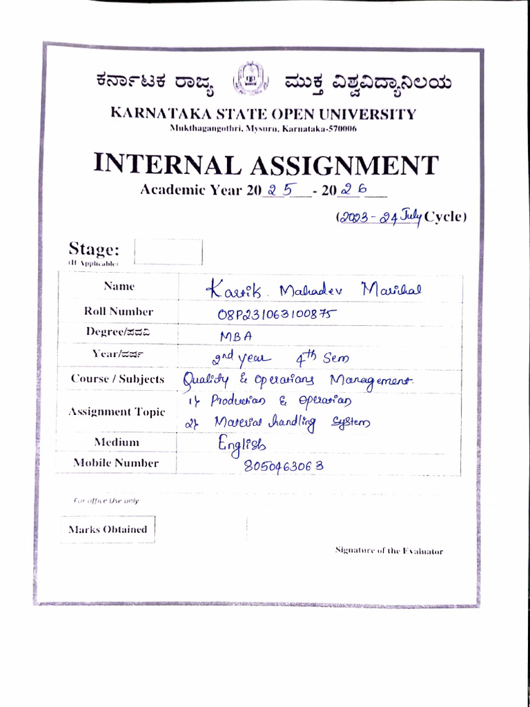 Quality Operation Management | PDF