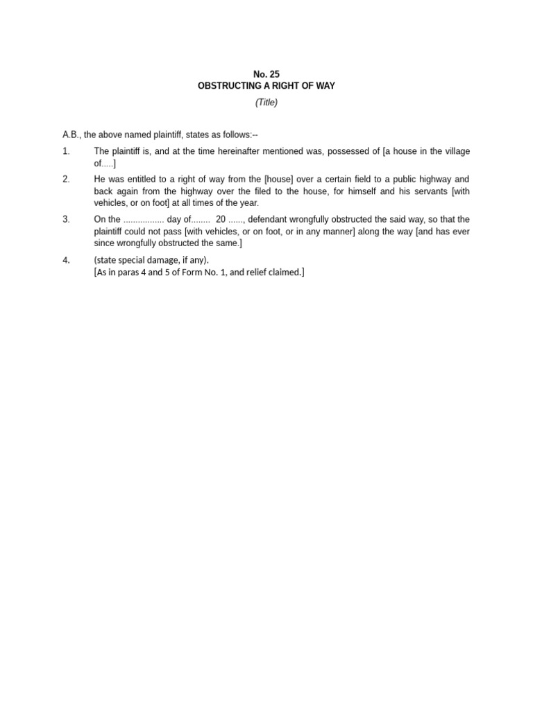 Obstructing A Right of Way | PDF