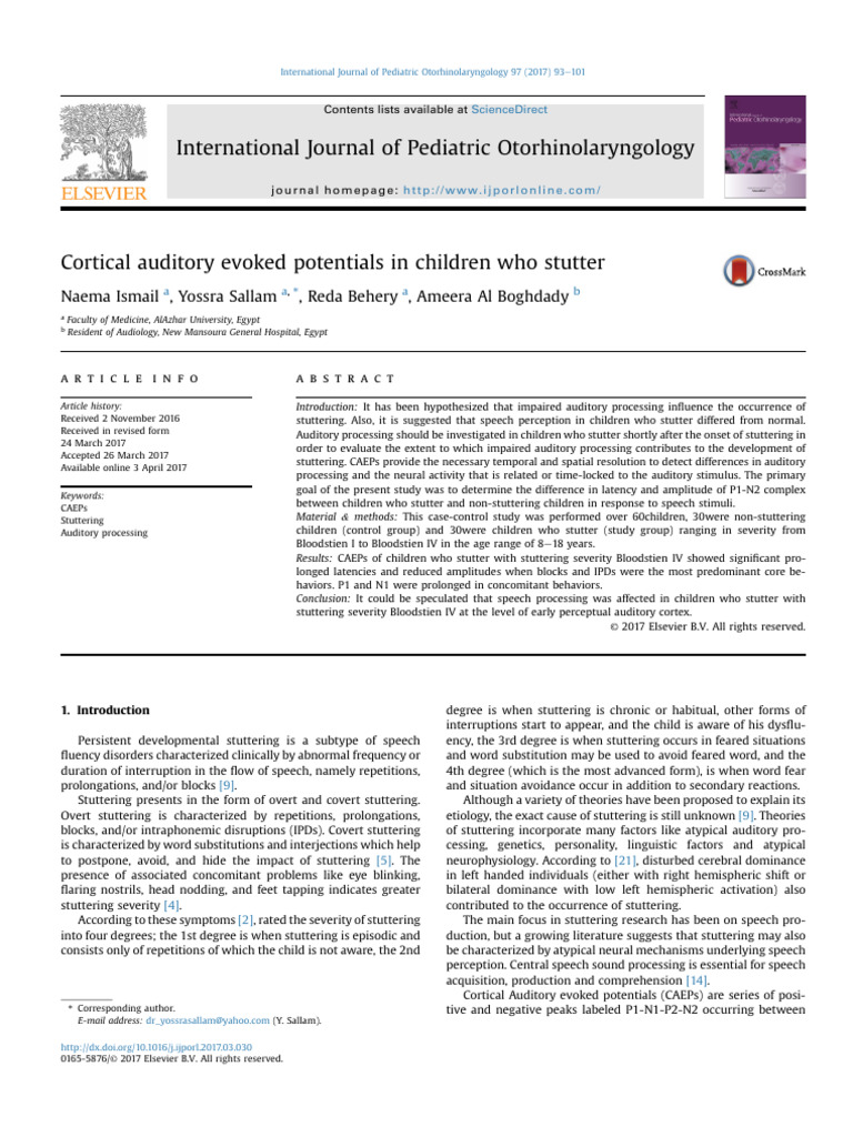 30.ismail2017 Cortical Auditory Evoked Potentials in Children Who ...