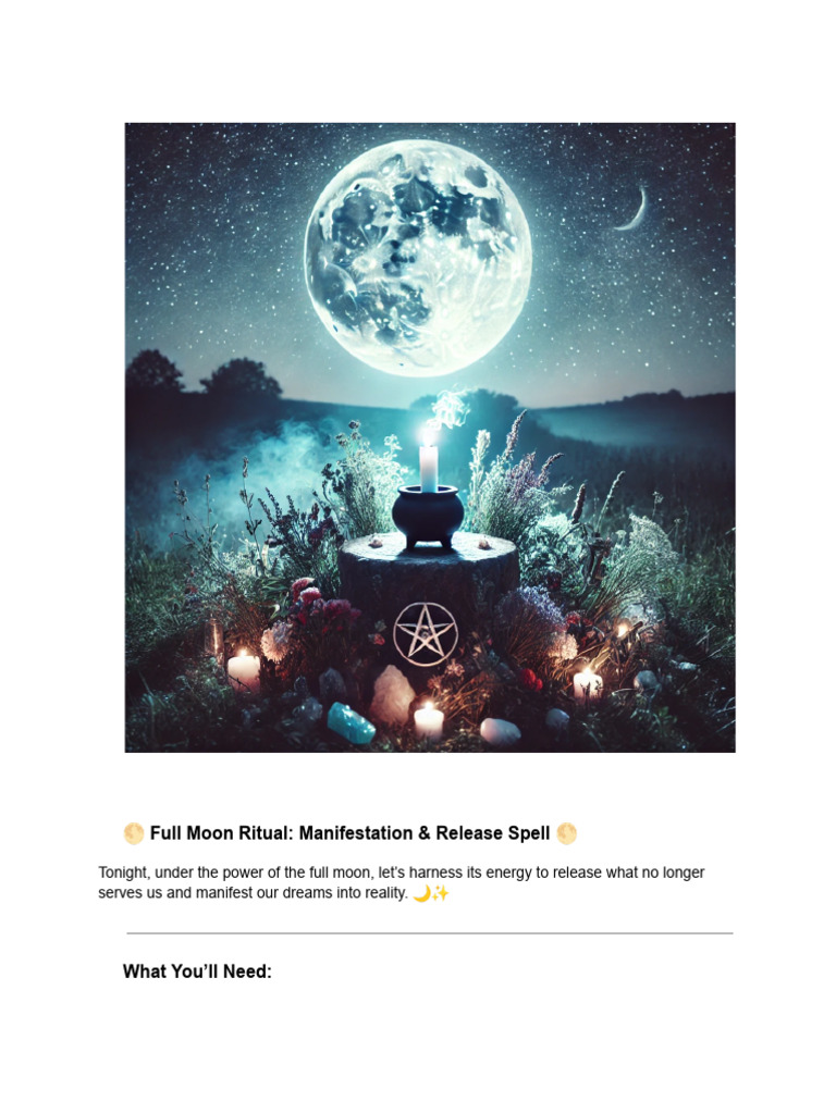 ? Full Moon Ritual_ Manifestation & Release Spell ? | PDF