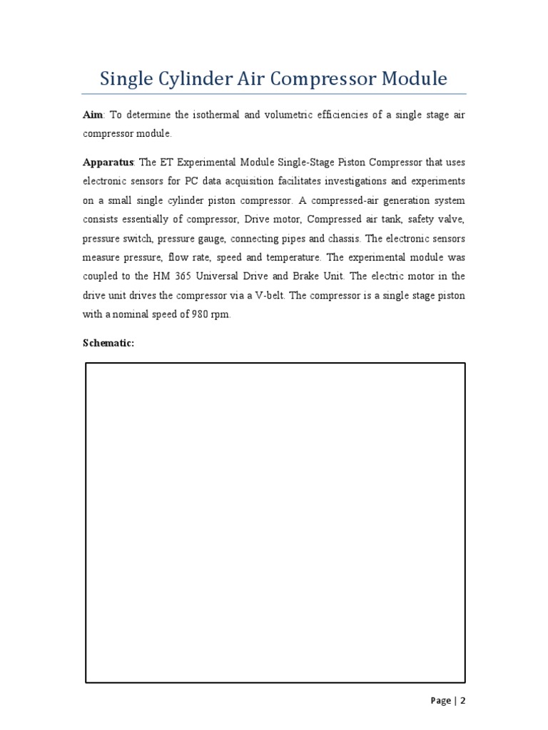 Single Cylinder Compressor Module | PDF | Gas Compressor | Engines