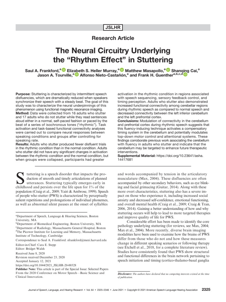 Ankford2021the Neural Circuitry Underlying The Rhythm Effect in ...