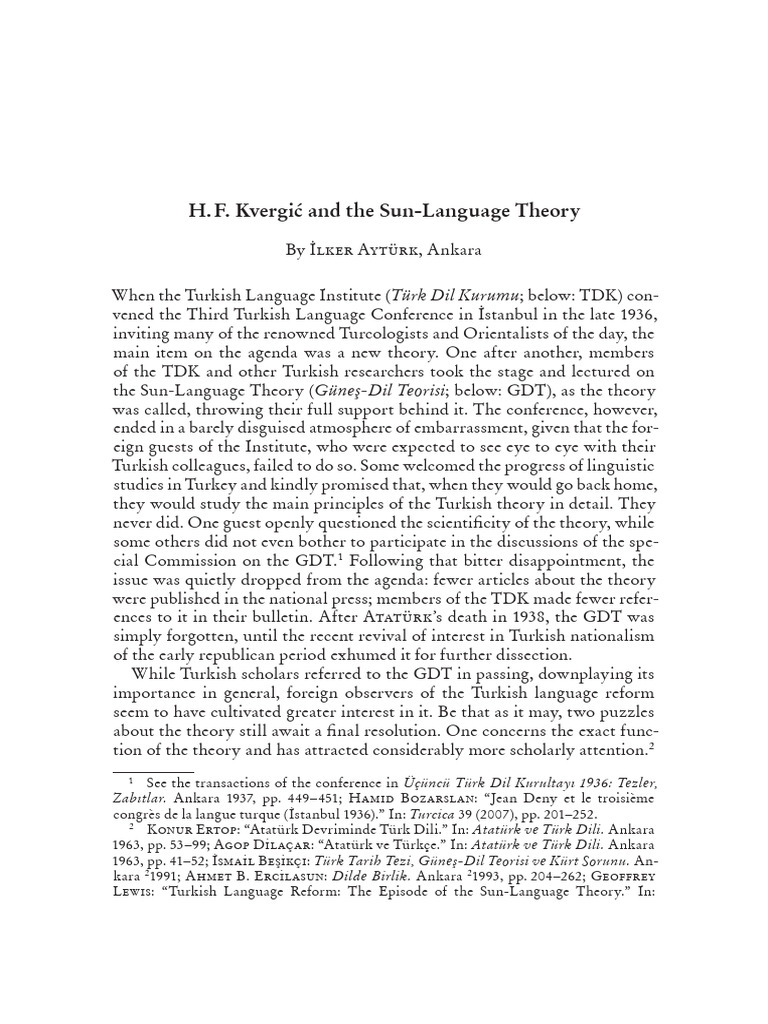 H. F. Kvergić and Sun-Language Theory | PDF