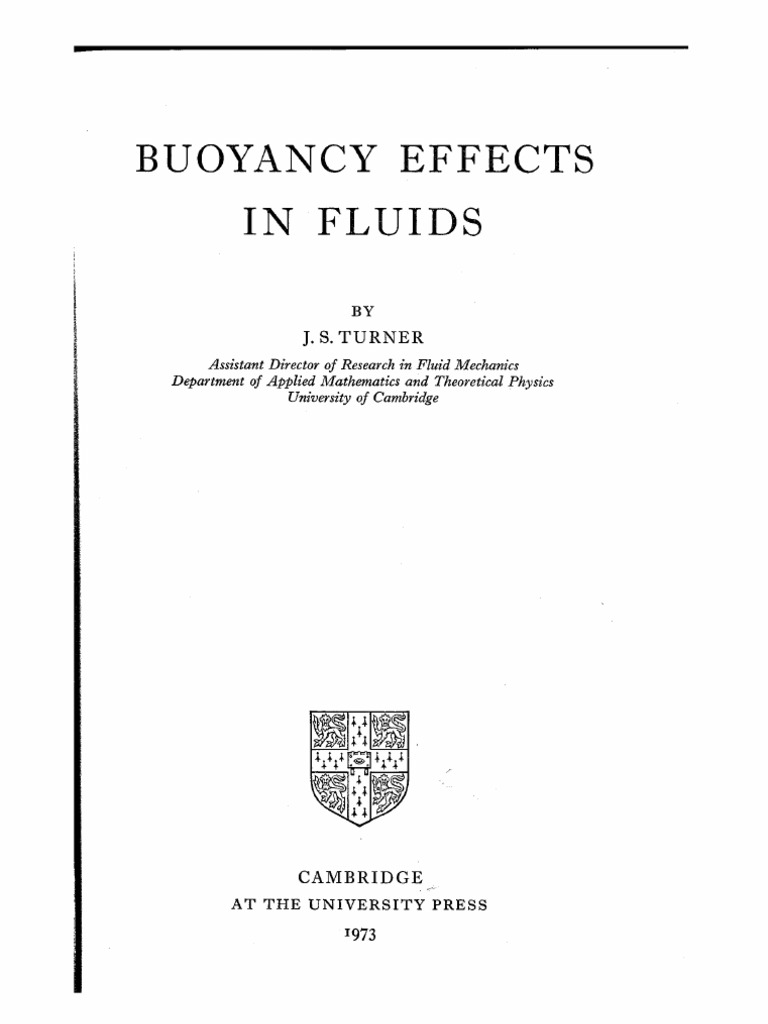 Buoyancy Effects in Fluids by J.S. Turner | PDF | Fluid Dynamics | Waves