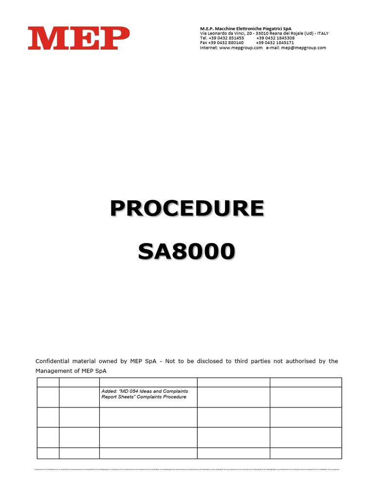 pg021_sa8000_mep_procedure_rev3_20230620 | PDF | Occupational Safety ...