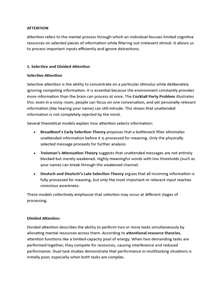 2. Attention and Perception | PDF | Perception | Attention