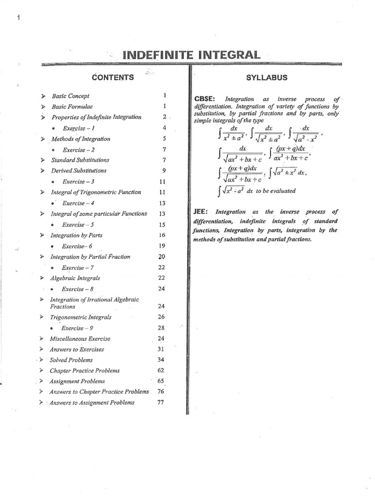 Indefinite Integration - 251005 - 165034 | PDF