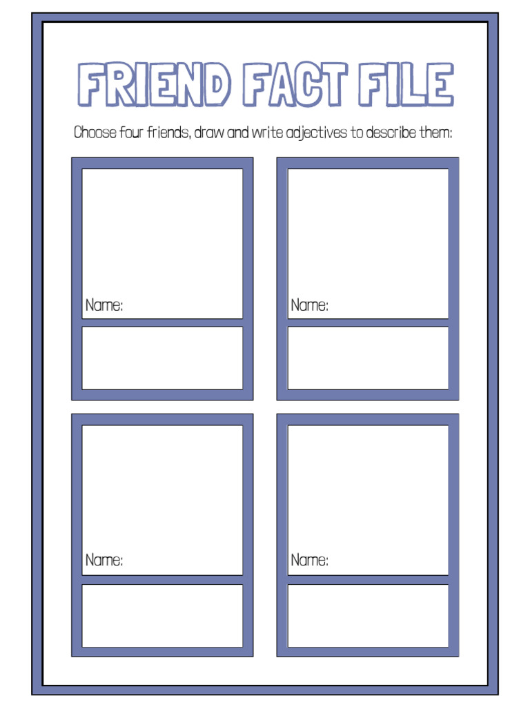 Friend Fact File Self Worksheet | PDF