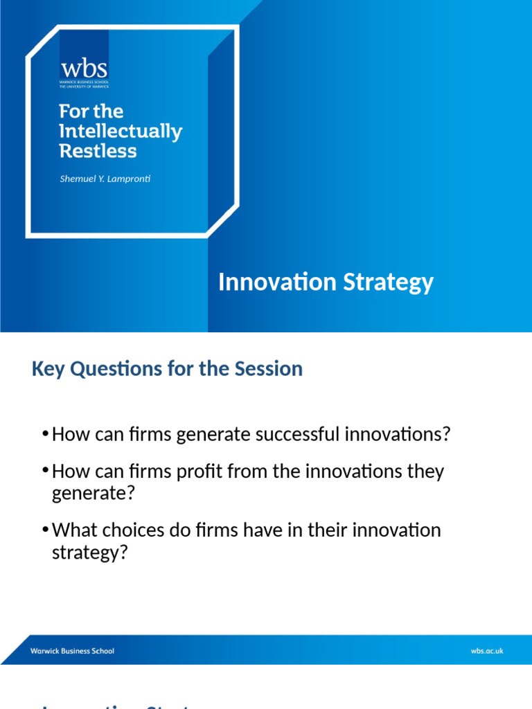 Week8 Innovation Strategy | PDF | Innovation | Personal Computers