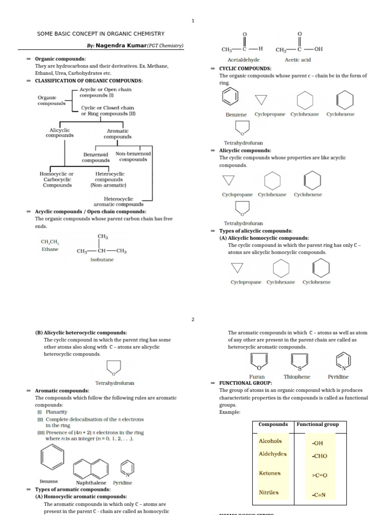 Organic Chemistry Basics and Nomenclature | PDF | Chemical Reactions ...