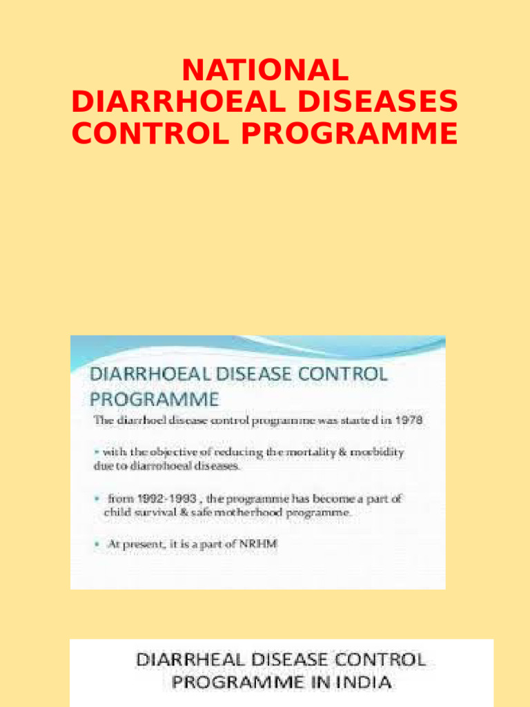 National Diarrhoeal Diseases Control Programme - Cholera | PDF