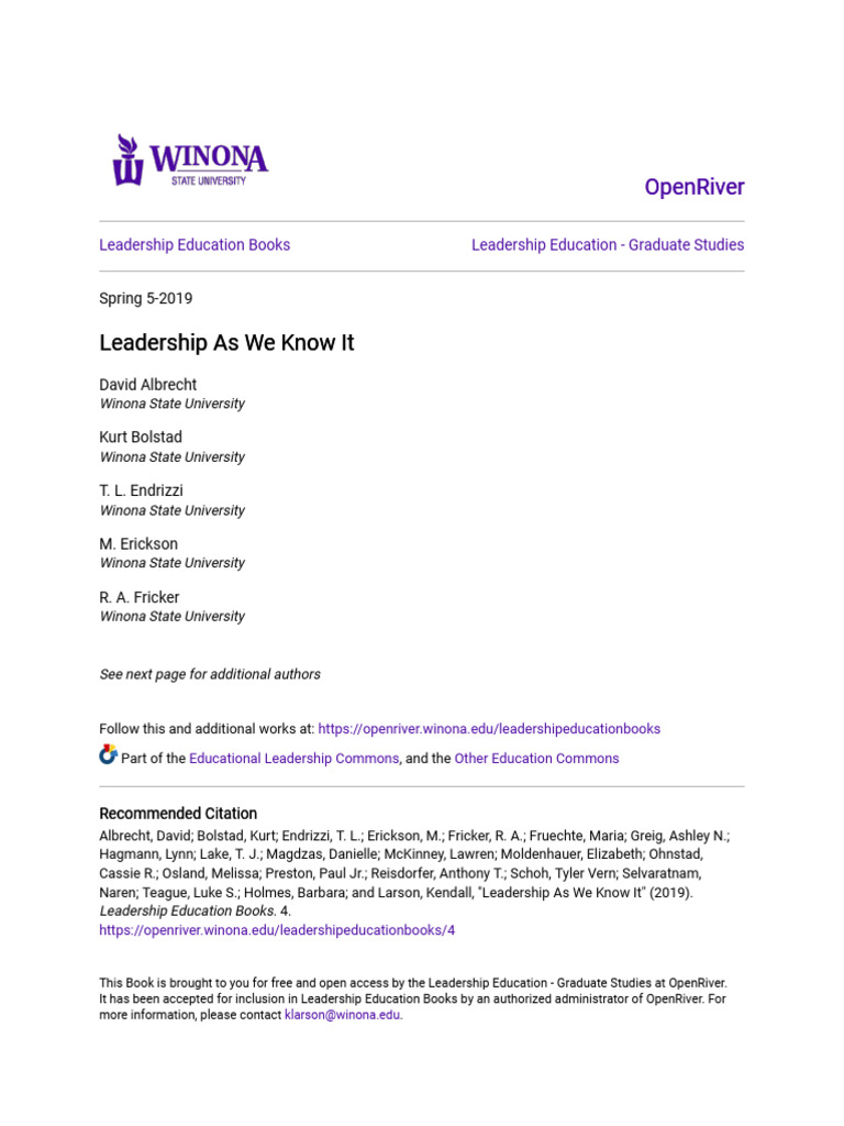 Leadership As We Know It | PDF | Leadership | Mentorship