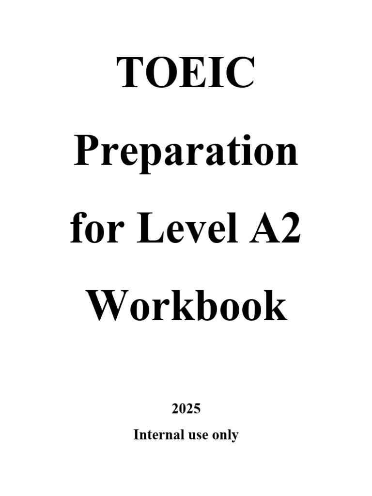 TOEIC A2 Level Preparation Workbook | PDF