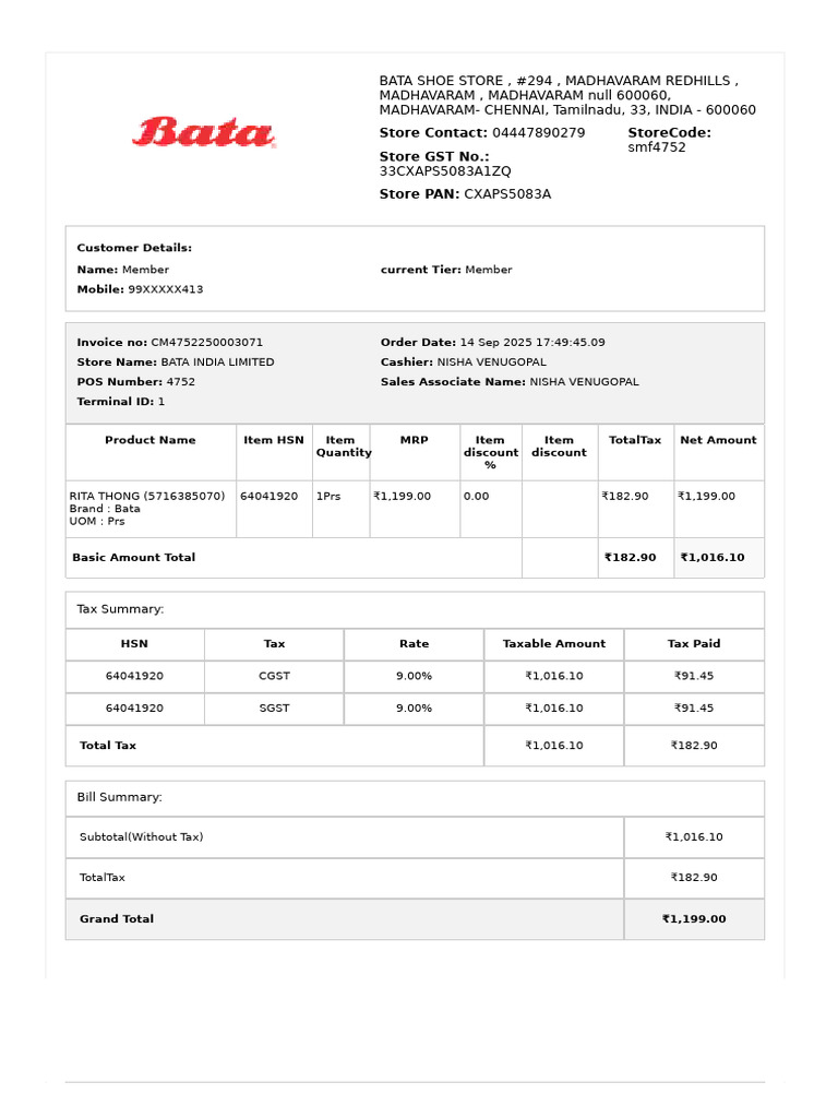 Bataclub Receipt CM4752250003071 | PDF | Taxes | Payments