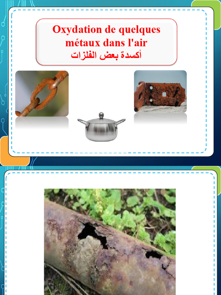 Oxydation des métaux : fer et aluminium | PDF | Rouille (oxyde) | Fer