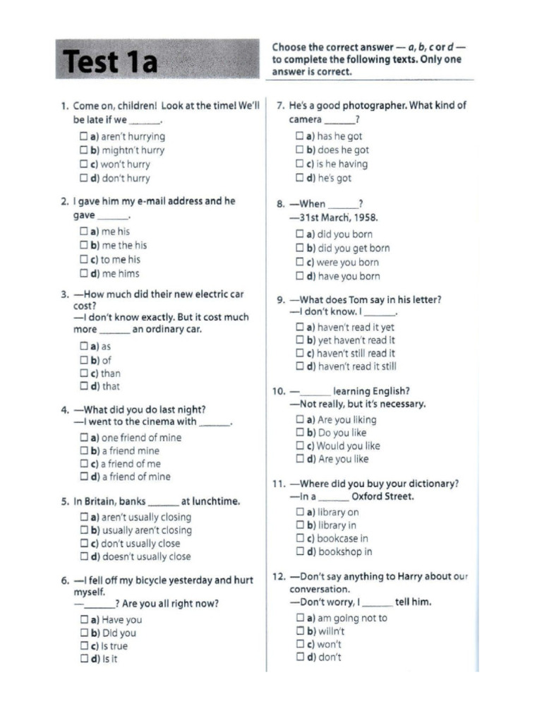 Test A2 | PDF