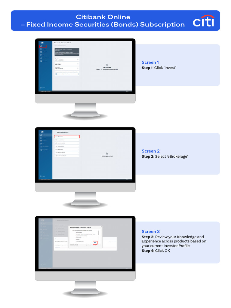 Citibank Bonds Subscription Guide | PDF | Bonds (Finance) | Fixed Income