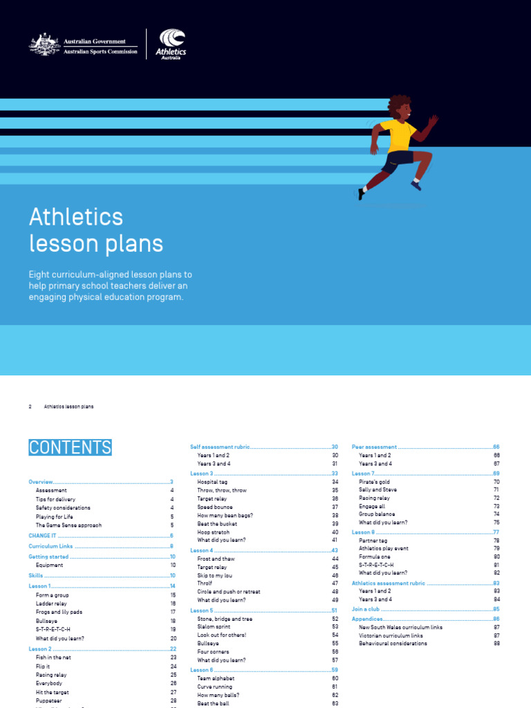 Primary School Athletics Lesson Plans | PDF | Teachers | Curriculum