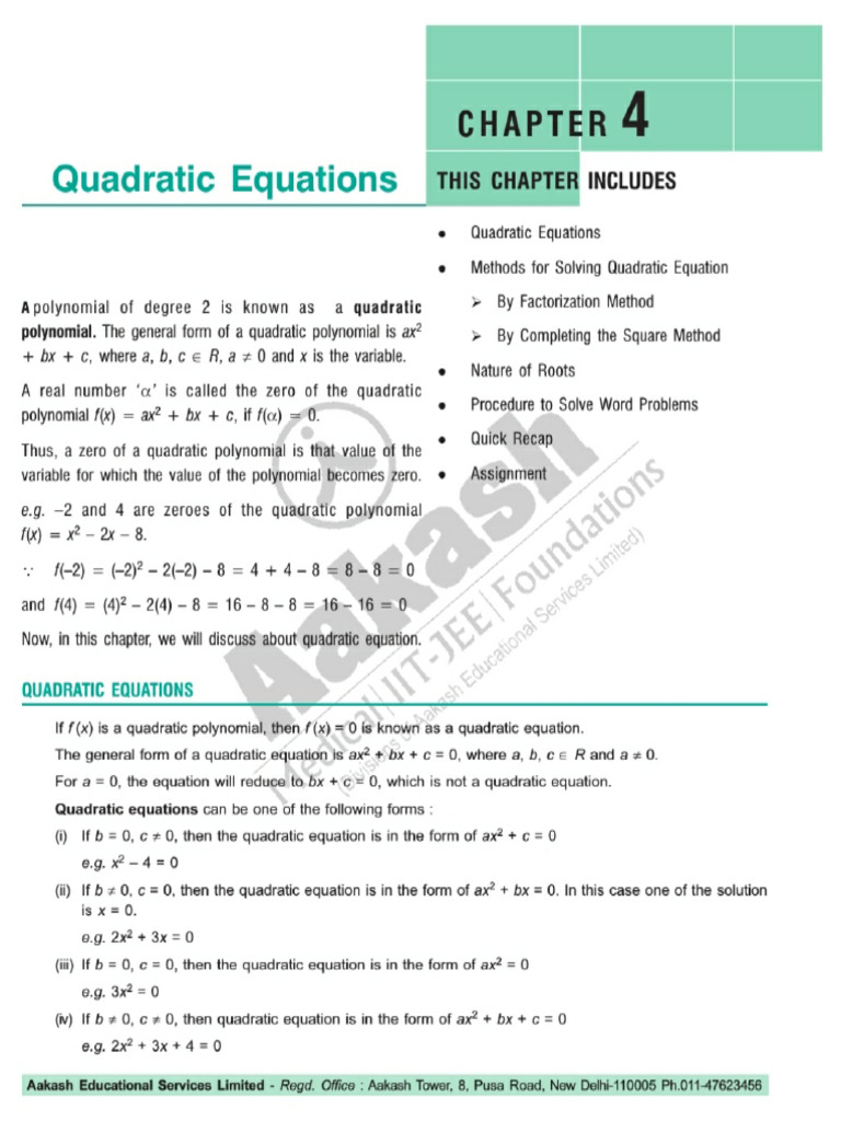 Quadratic Equation | PDF