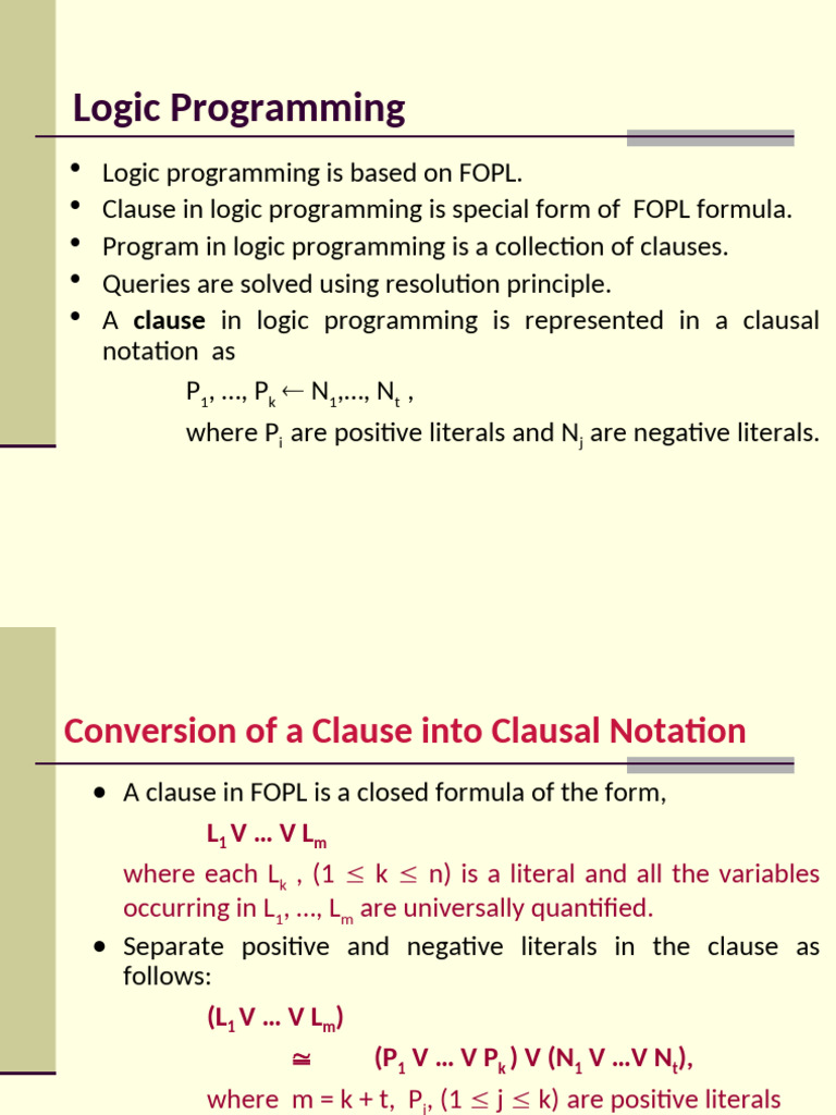 8 Logic Programming | PDF | Interpretation (Logic) | First Order Logic