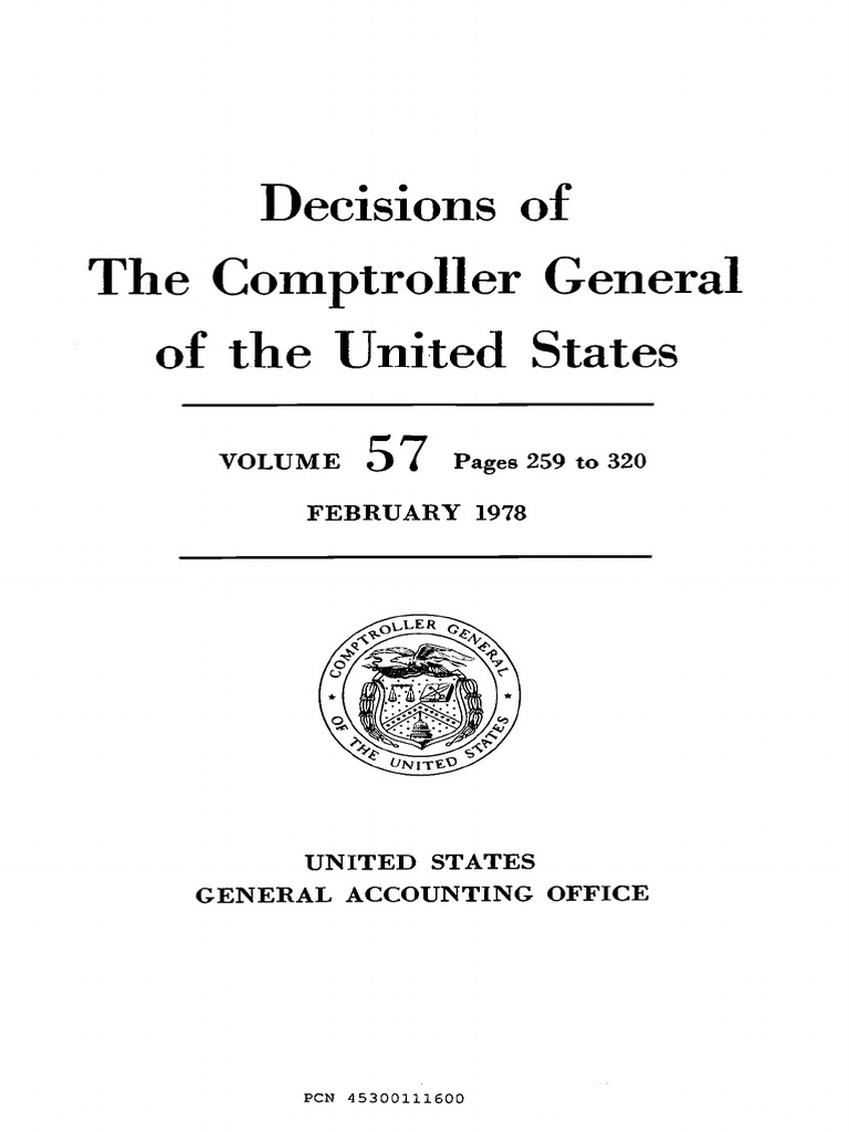Comptroller General Decisions Feb 1978 | PDF | Overtime | Employment