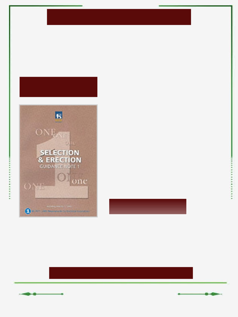 Guidance Note 1 Selection and Erection of Equipment Iee Guidence Notes ...
