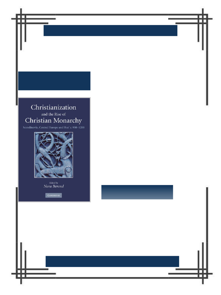 Christianization and the Rise of Christian Monarchy Scandinavia Central ...
