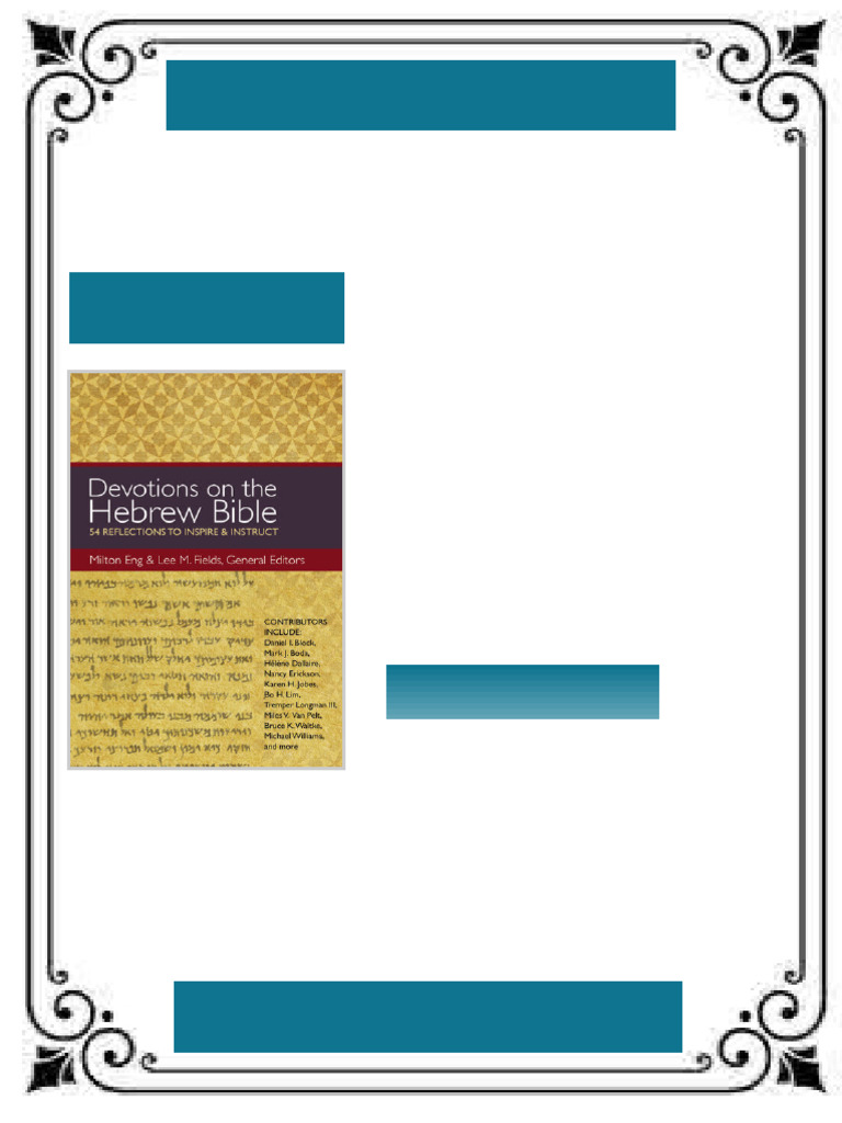 Devotions on the Hebrew Bible 2019th Edition Milton Eng Lee M Fields ...