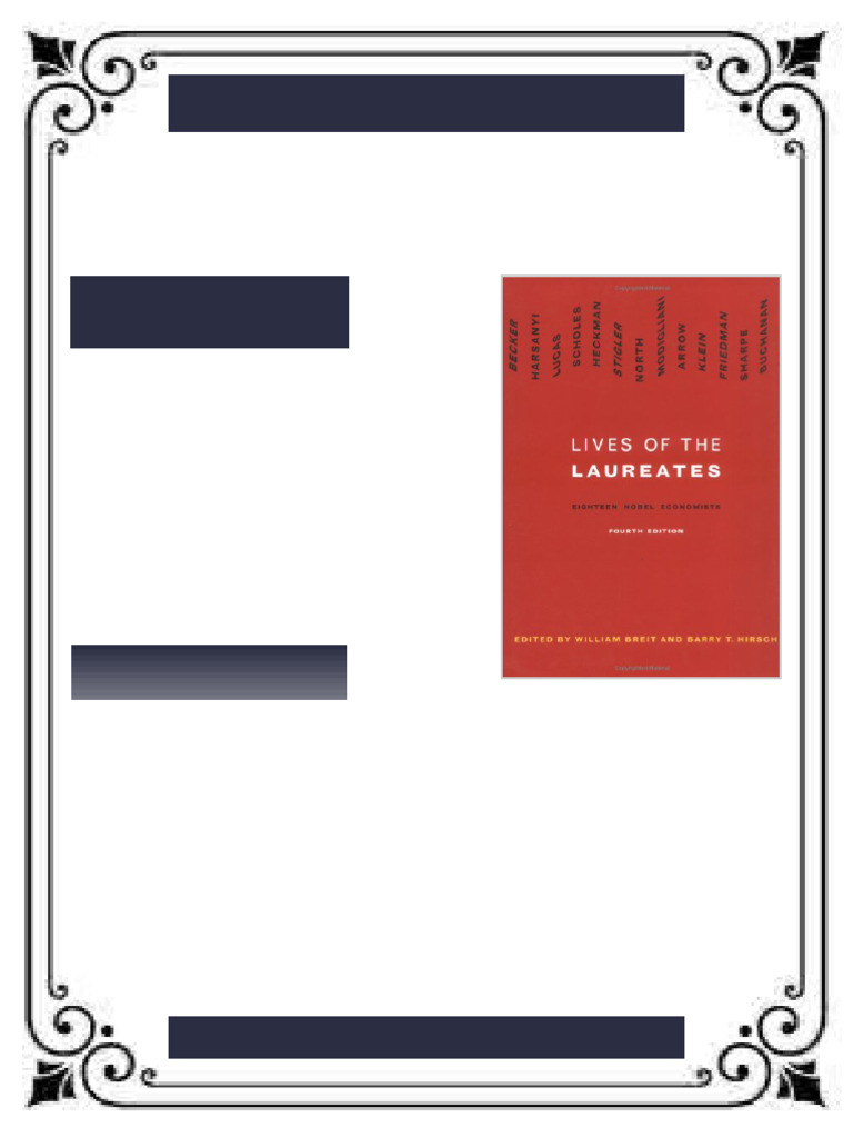 Lives of the Laureates Eighteen Nobel Economists 4th Edition William ...