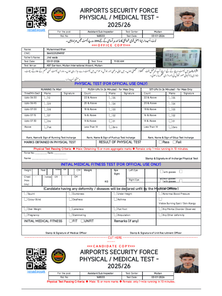 Test Slip - Join ASF | PDF | Diseases And Disorders | Medical Specialties