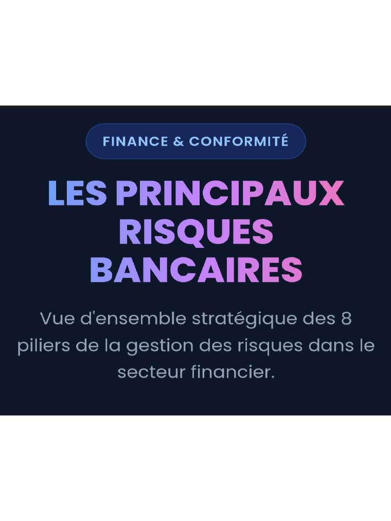 Les Principaux Risques Bancaires 1766674330 | PDF
