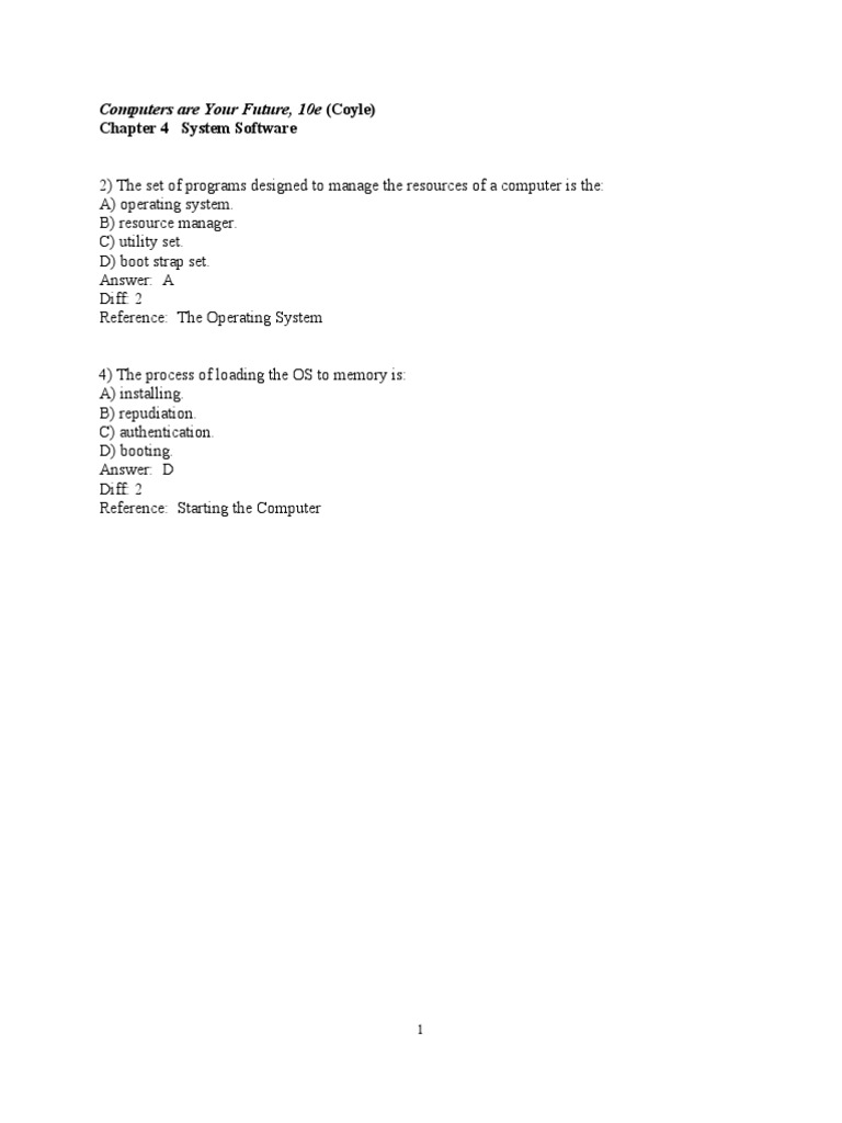 Chapter 4 System Software: Computers Are Your Future, 10e (Coyle) | PDF ...
