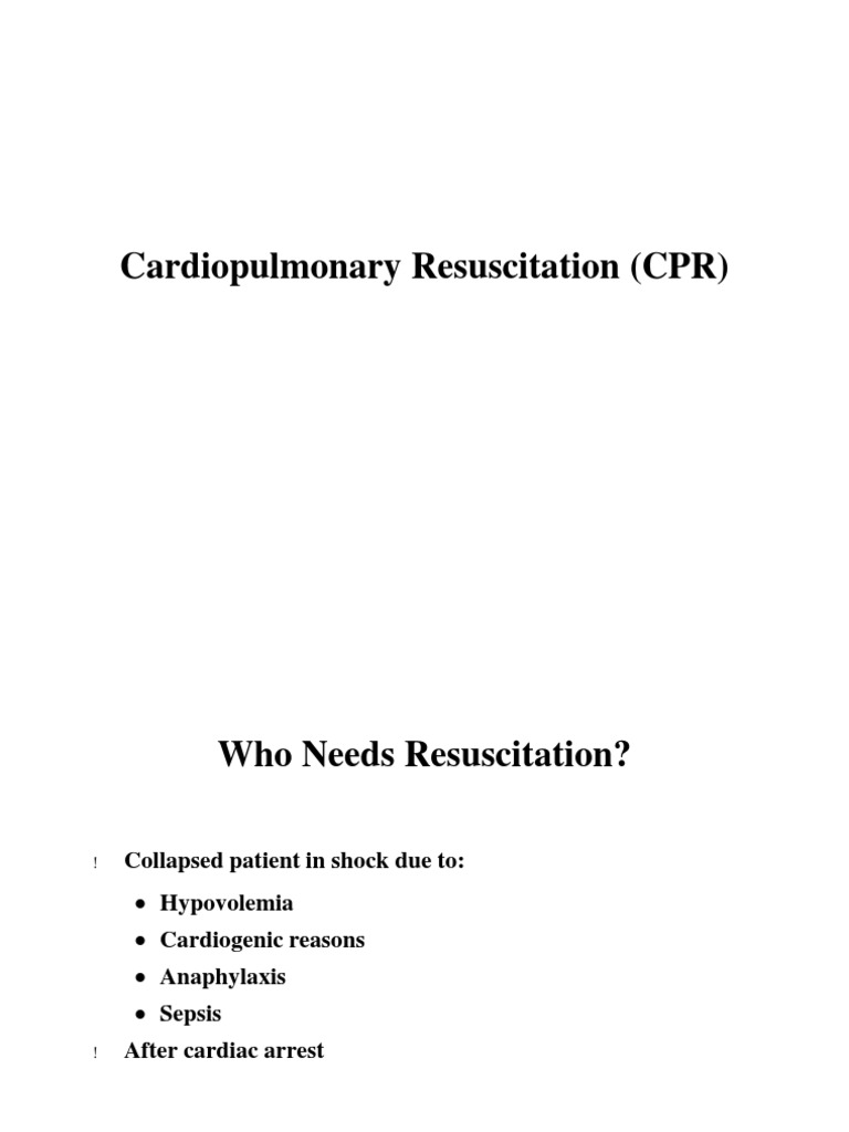 12 Resuscitation With CPR Final | PDF | Cardiopulmonary Resuscitation ...