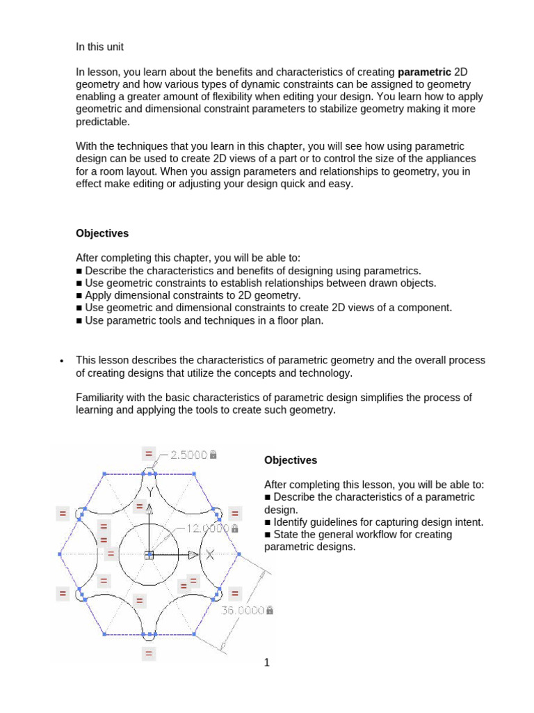 Parametric 2D Design Techniques | PDF | Line (Geometry) | Geometry