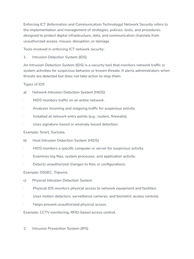 ICT Network Security Tools Explained | PDF | Firewall (Computing ...