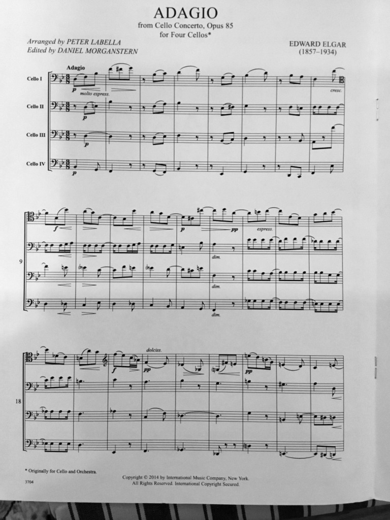 Elgar 4 Cellos Score | PDF