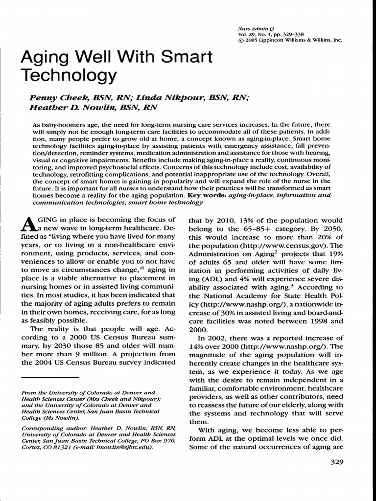 (Article) Ageing With Smart Technology | PDF | Visual Impairment