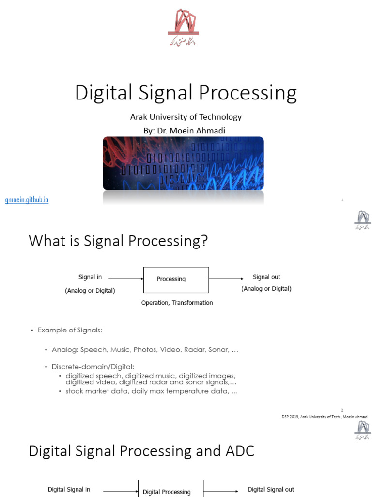 Digital Signal Processing Overview | PDF | Digital Signal Processing ...