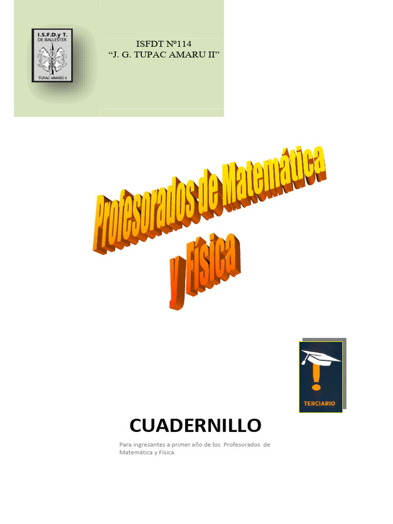 2020 Cuadernillo Prof de Matematica y Fisica | PDF | Ecuaciones | Fórmula