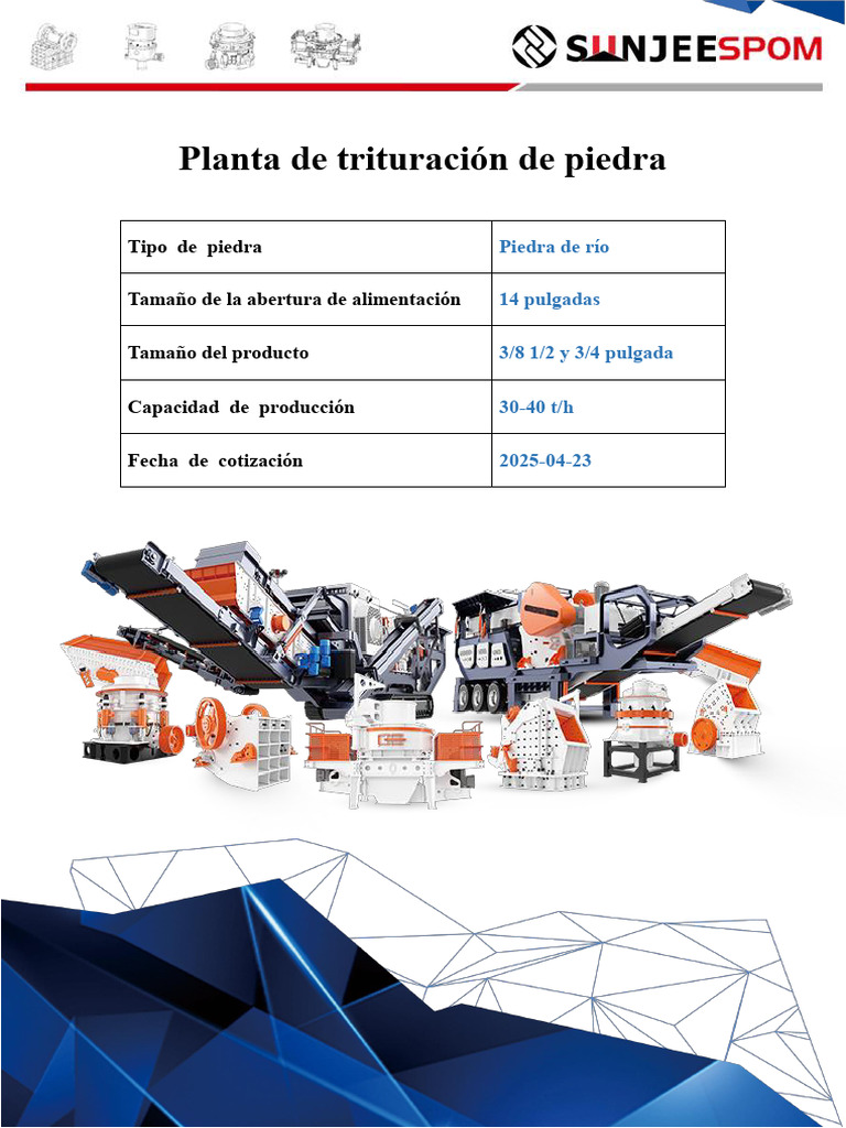Planta Trituradora de Piedra de 30-40 Tph | PDF