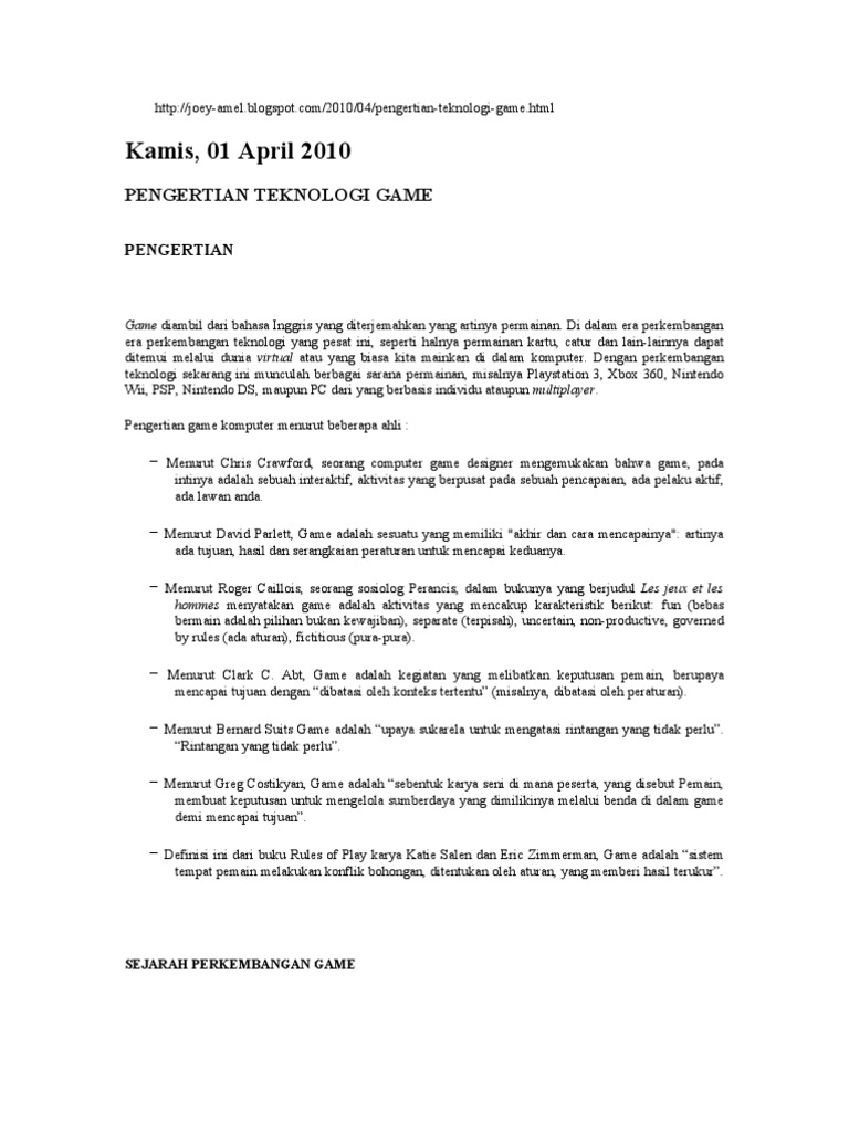 Jenis Jenis Game | PDF