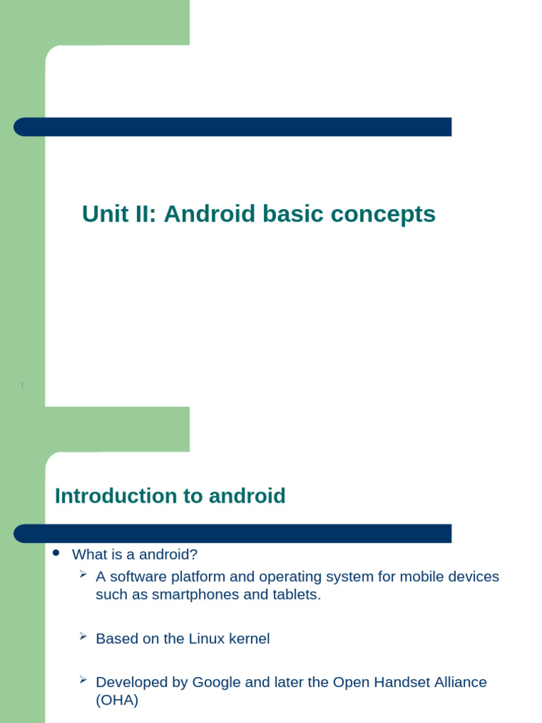 Module 2 - Lecture 1 Android basics | PDF | Android (Operating System ...