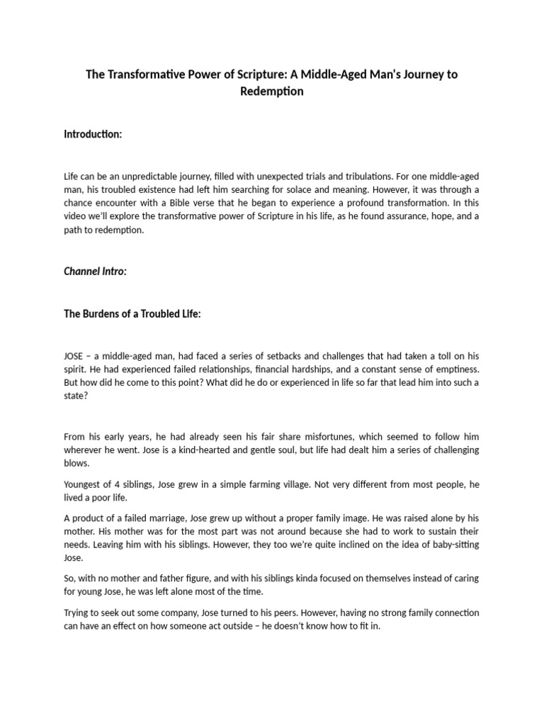 #001 Man's Journey To Redemption | PDF | Forgiveness