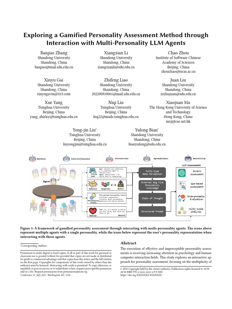 Exploring a Gamified Personality Assessment Method Through | PDF ...