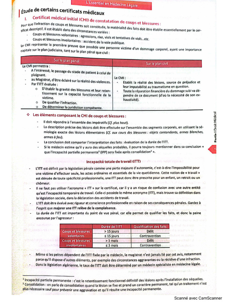 Certificat de Constatation Des Blessures Notes Stage | PDF