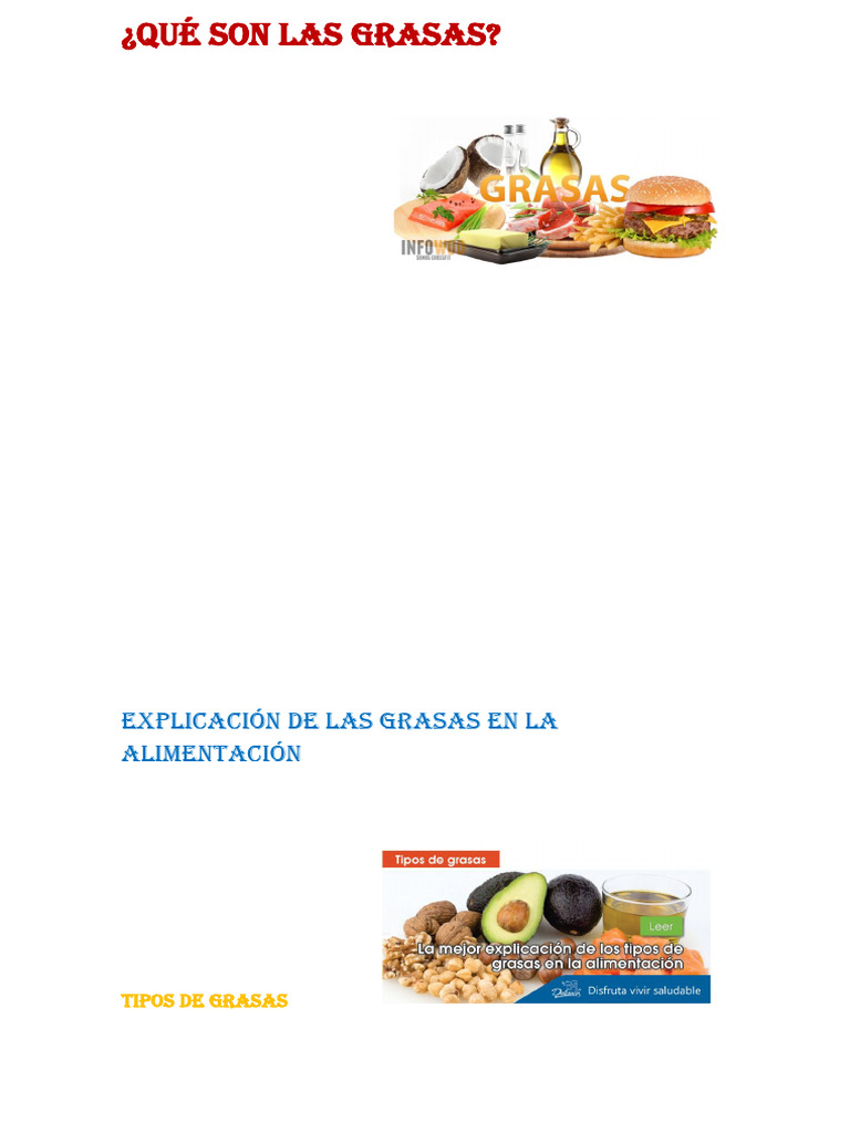 Tipos de grasas y su impacto en la salud | PDF | gordo | Aceite de cocina