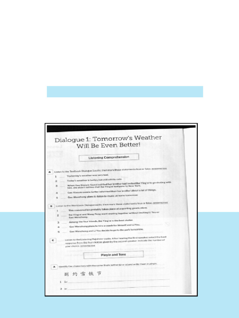 Integrated Chinese Workbook Volume 2 4th Edition 4th Edition Yuehua Liu ...